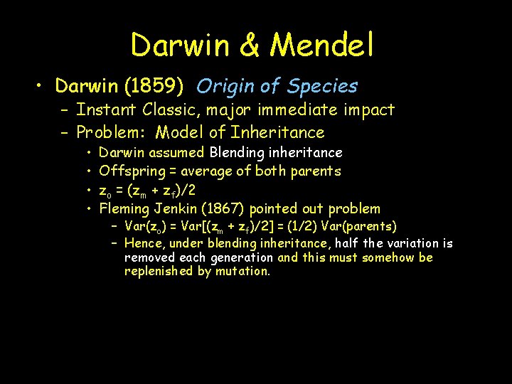 Introduction to Basic and Quantitative Genetics Darwin Mendel