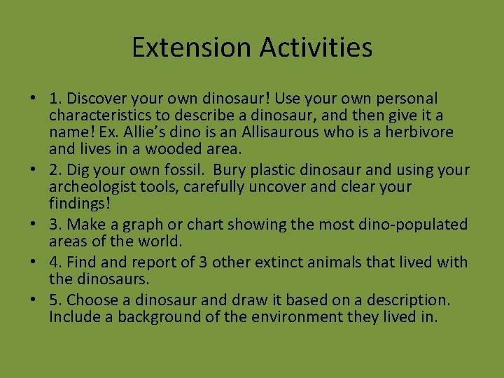 Dinosaur Web Quest Taylor Woodrow and Amanda Lappin