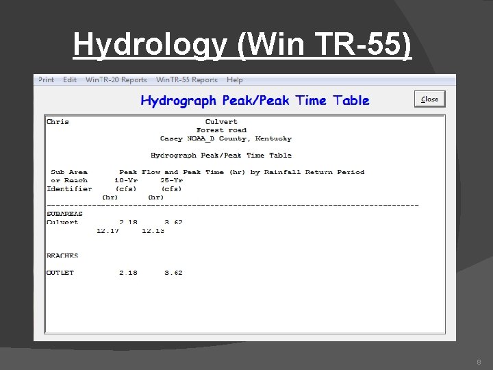 AU CULVERT DESIGN 1 BackgroundConstraints Site located in