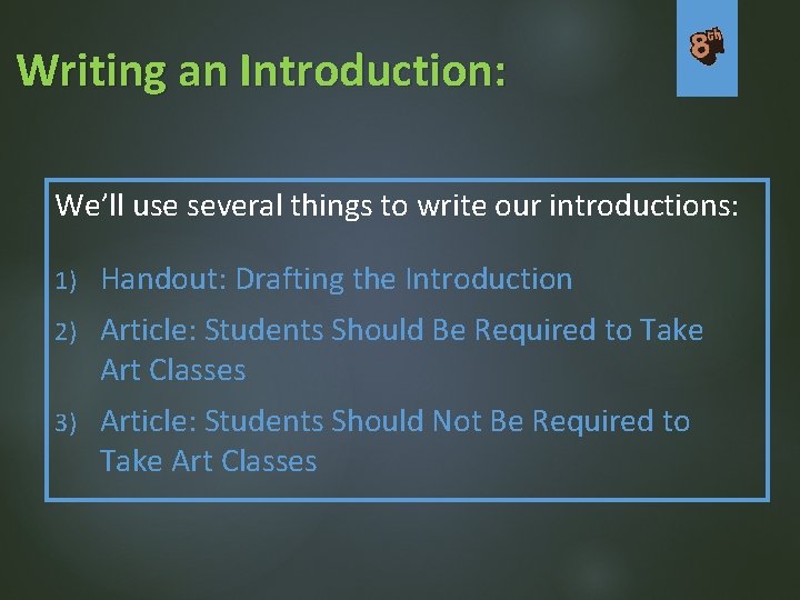 Argumentative Writing Effective Introductions Copyright by Write Score