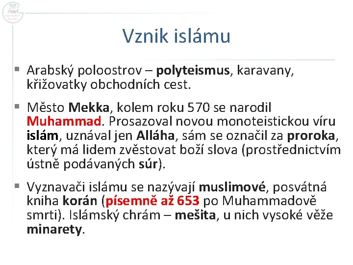 VY32INOVACE06 03 Arabsk e Arabov a jejich nboenstv