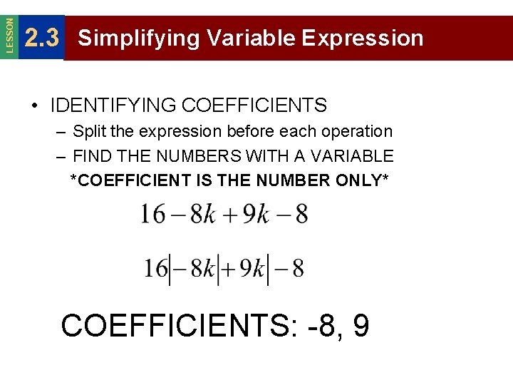 LESSON 2 2 Distributive Property DO NOW IF