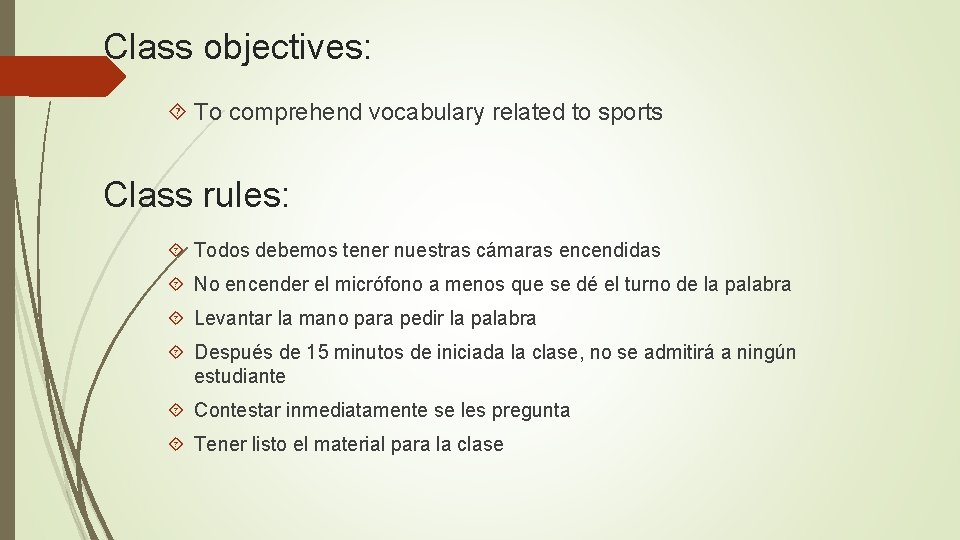 Why are sports important Class objectives To comprehend