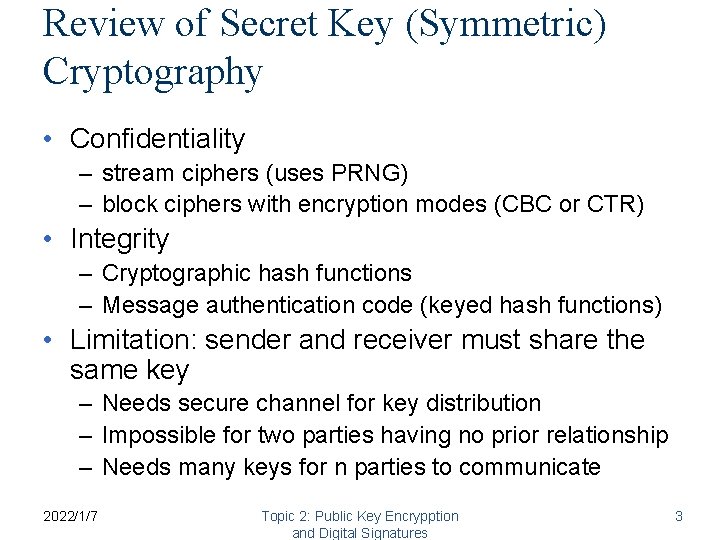 Network Security Topic 2 Public Key Encryption and
