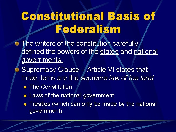 Federalism Dr Robert Sterken University of Texas at