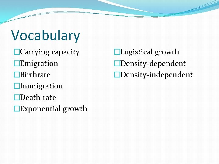 Population Dynamics Key Understandings Biotic and Abiotic Factors
