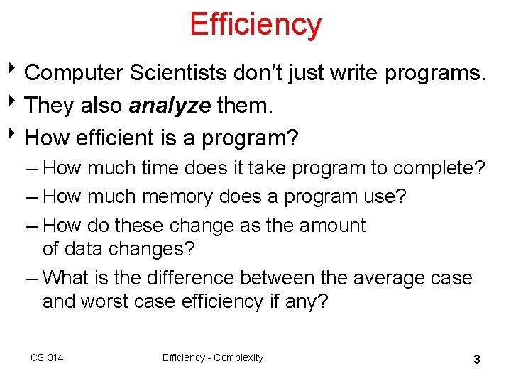 Topic Number 2 Efficiency Complexity Algorithm Analysis bit