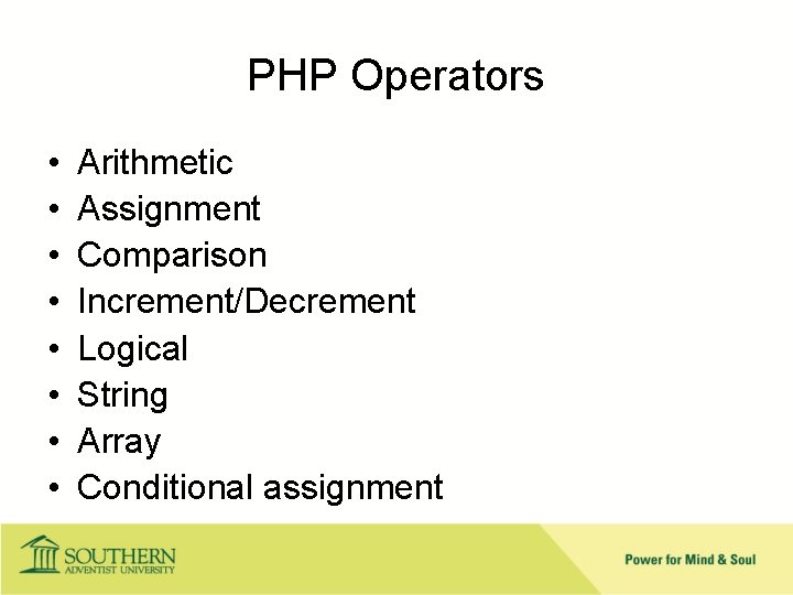 PHP Basics John Beckett CPTE 212 Based largely