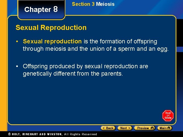 Chapter 8 Cell Reproduction Table of Contents Section