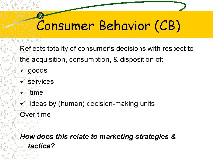 Chapter 1 Understanding Consumer Behavior Learning Objectives Ch