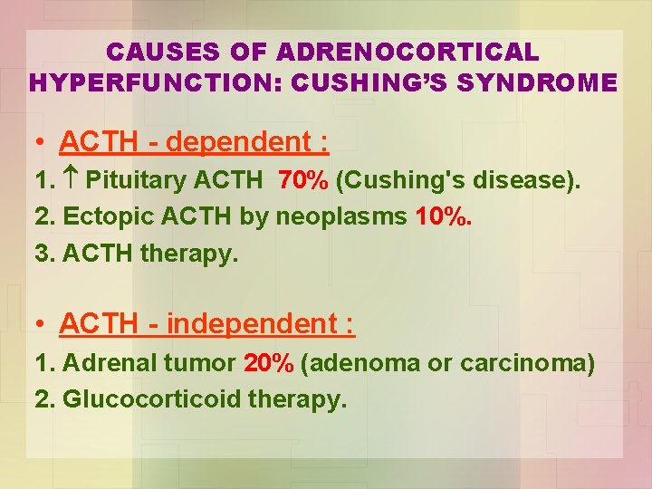 Biochemistry of Cushings Syndrome Presented by Rana Hasanato