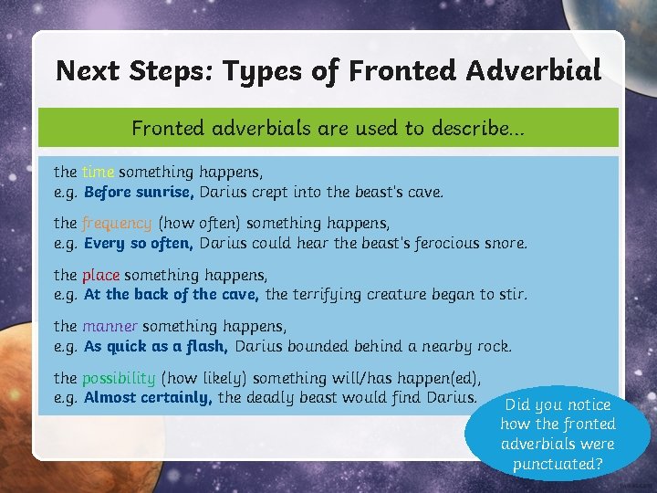 Fronted Adverbials What Is An Adverbial An Adverbial Fronted Adverbials What Is An Adverbial An Adverbial