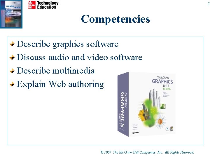 CHAPTER 4 SPECIALIZED APPLICATION SOFTWARE 2 Competencies Describe