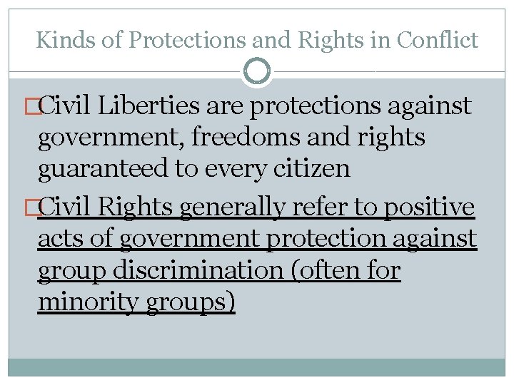 Bill of Rights and Basic Freedoms GOALS TO