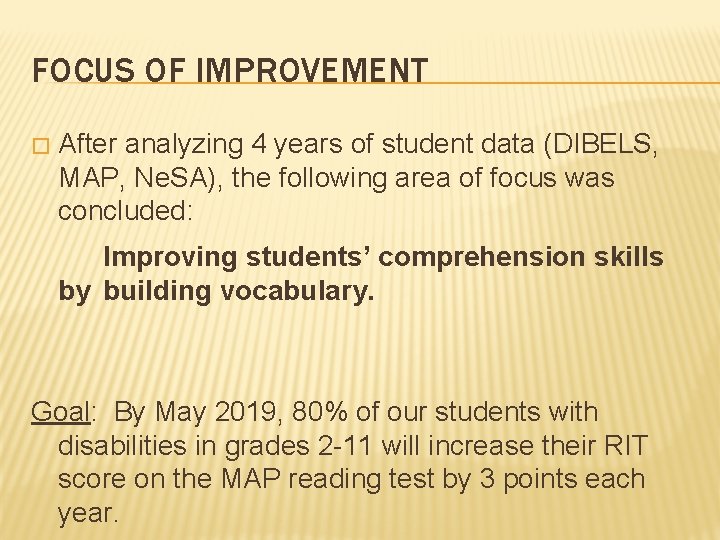 Special Education Annual Comprehensive Report 2016 MEMBERS Wendy