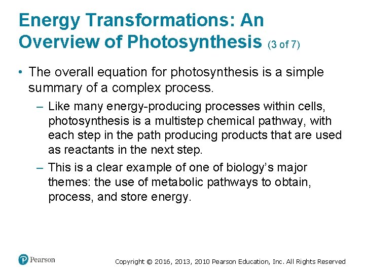 CHAPTER 7 The Basics of Photosynthesis 1 of