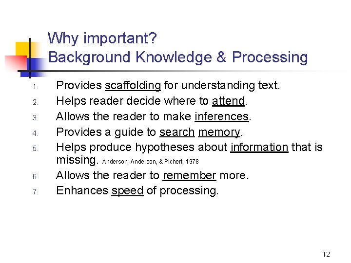Background Knowledge Key to Reading Comprehension and Learning