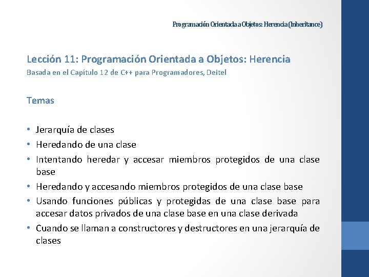 Programacin Orientada A Objetos Herencia Inheritance Leccin 11 0971