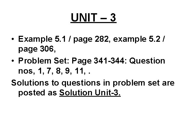Important Numerical Questions UNIT 1 Problem set Page