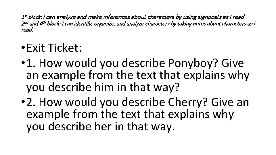 1 st block I can analyze and make