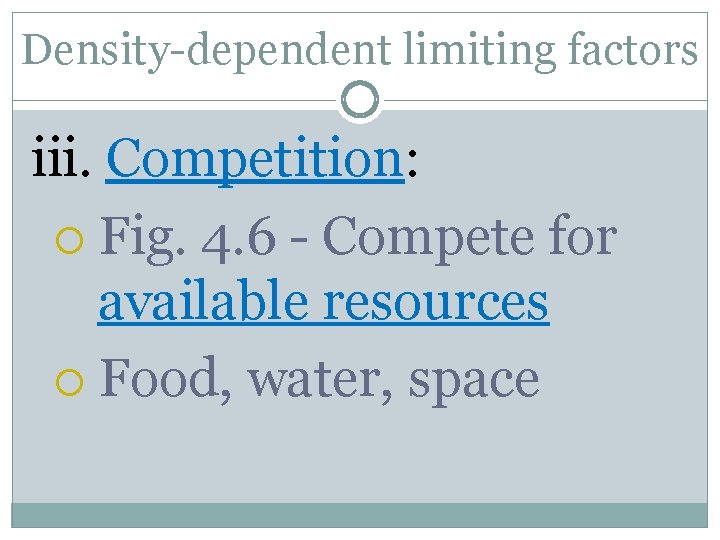Population Density The number of organisms per unit