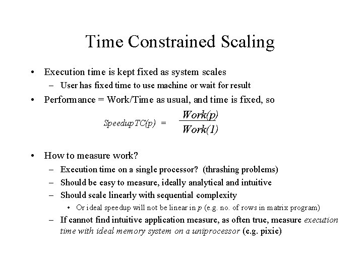 Performance Measure Tseqn known best sequential algorithm for