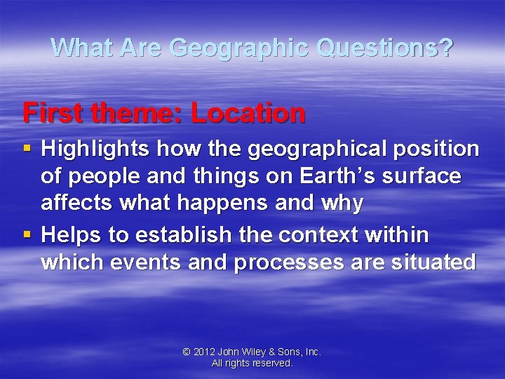 Thinking Geographically In addition to political rule boundaries