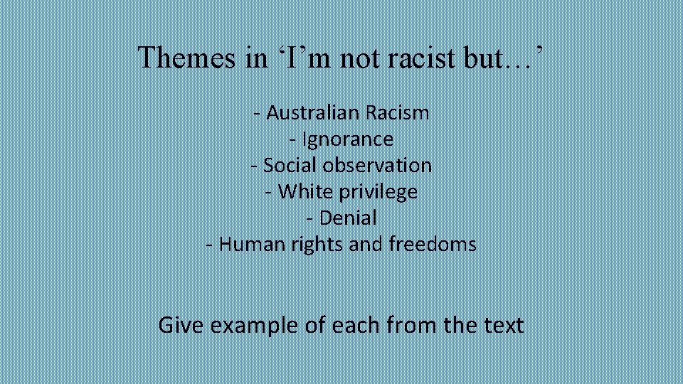 Im not Racist But A poem by Dr