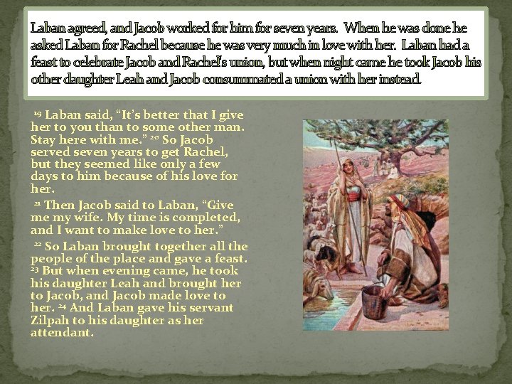 The Story of Jacob and his Wives Leah