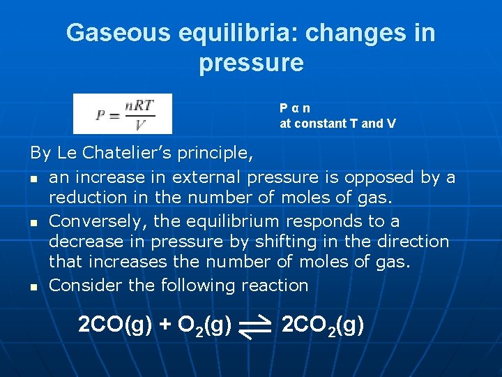 Chemical Equilibrium 5 th Lecture 1 st semester
