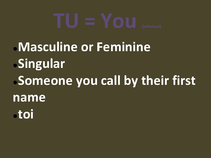 French Subject Pronouns Lets start with a lesson