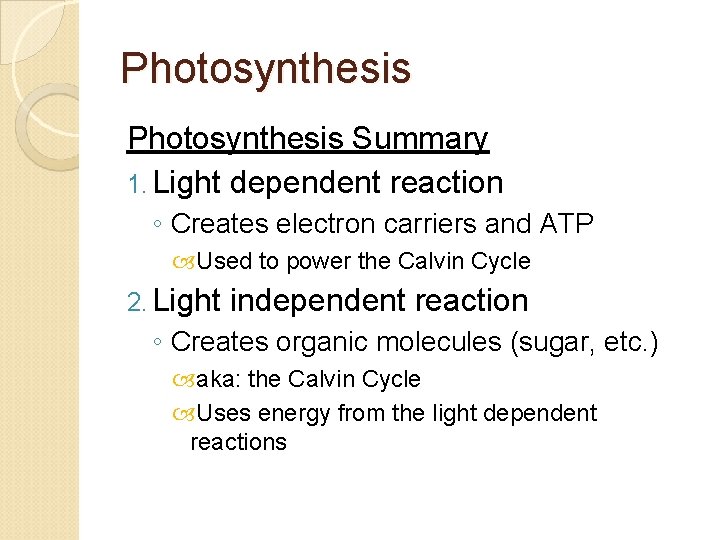 IB DP Biology Unit 8 3 Photosynthesis HL
