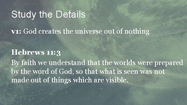 IN THE BEGINNINGCREATION 1 1 31 Genesis 1