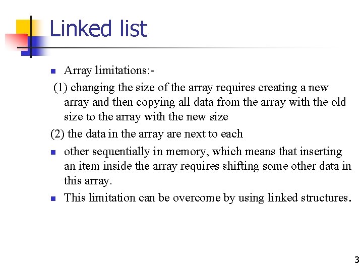Linked Lists By Rugaia Omer Ahmed Lecture outlines