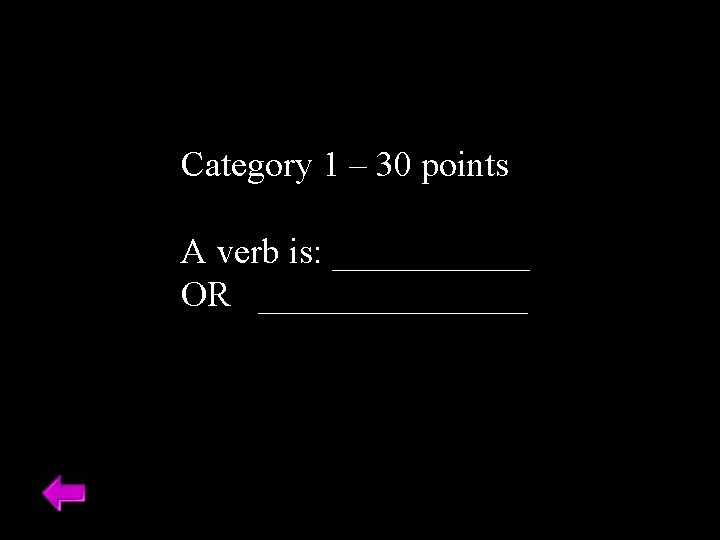 Powerpoint Jeopardy Parts of Speech Subjects Predicates Types