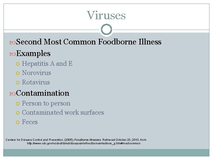 Food Safety SARAH WALDEN PH D PUBLIC HEALTH
