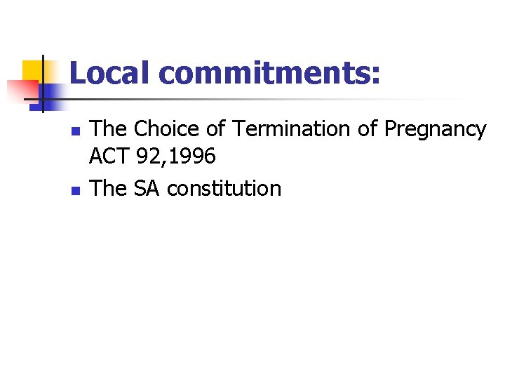 Briefing on progress made in promoting womens reproductive