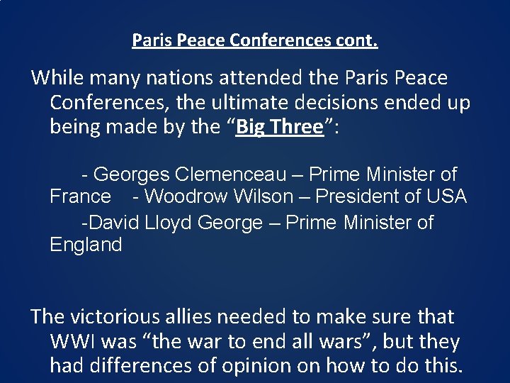 End of WWI Remember Foreign armies never entered