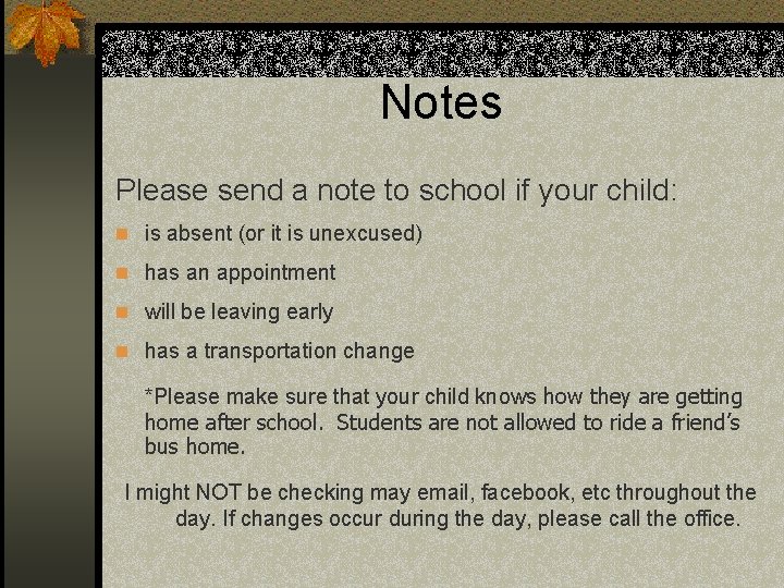 Back To School Night Sign in and find