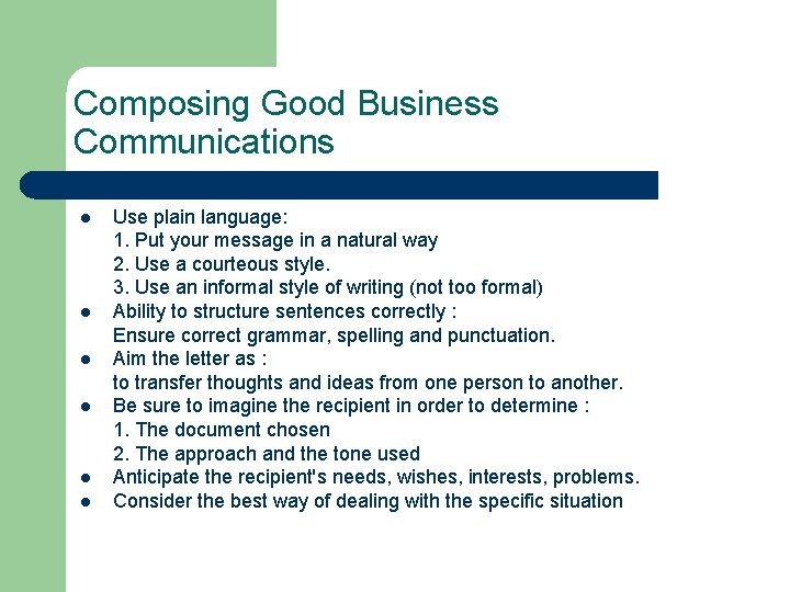 Language and Tone in Business Letter Writing Composing