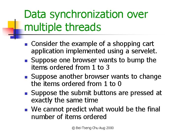 Servlet Life cycle Bill Chu Java n JAVA