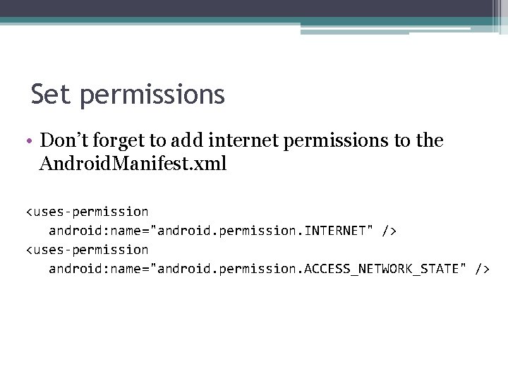 Android NonJava components Stefan BORNHOFEN EISTI Web Services