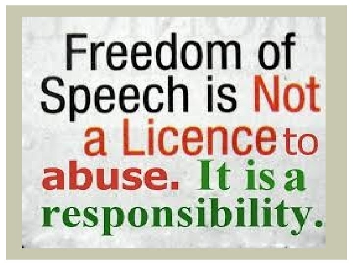 LIMIT ON FREEDOM OF SPEECH By Aya Sherif