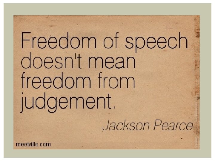 LIMIT ON FREEDOM OF SPEECH By Aya Sherif