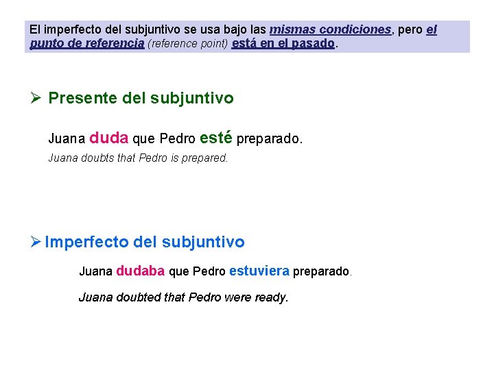 El Imperfecto del subjuntivo Formacin y Usos El