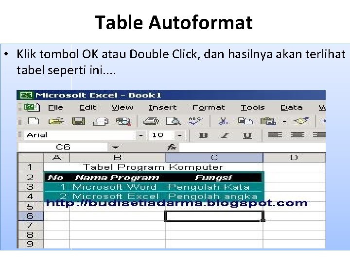 Membuat Tabel di Microsoft excel Fungsi nama tabel