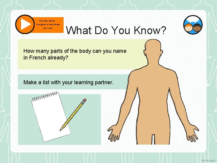 Le corps The Body Aim I can demonstrate