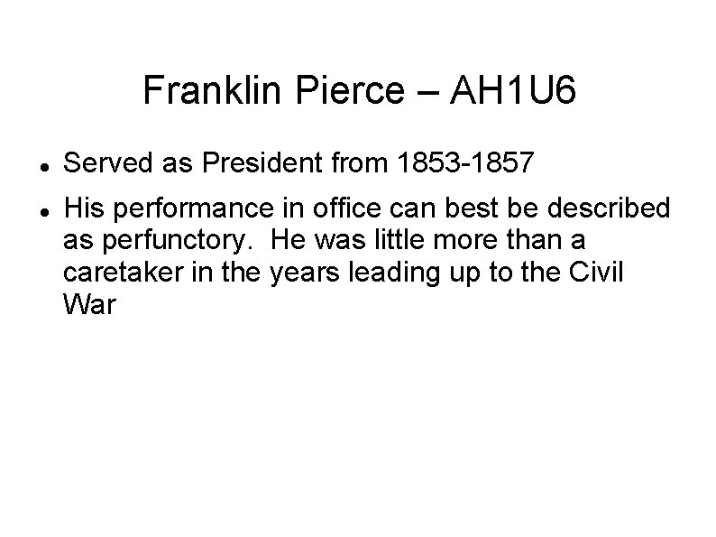 Vocabulary American History I Unit 6 The Civil