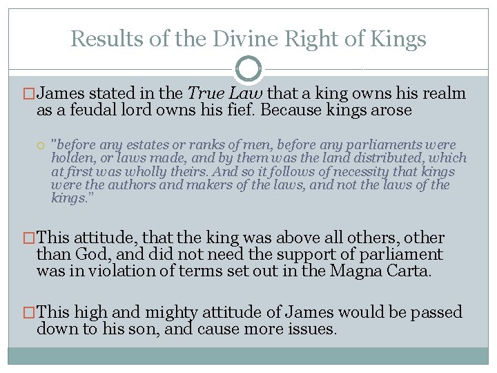 James I and his contribution to the English