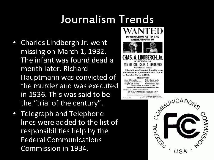 History of American Journalism The 1930s Rebecca Sessions